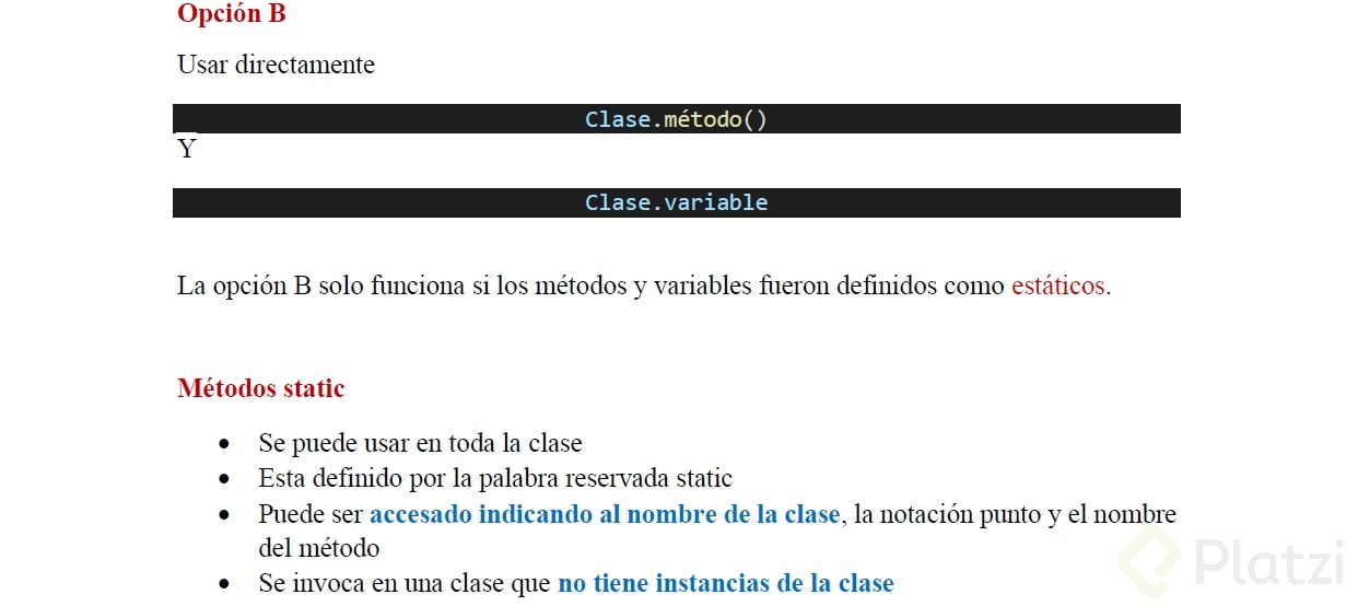 Static: Variables y Métodos Estáticos Static: Variables y Métodos Estáticos